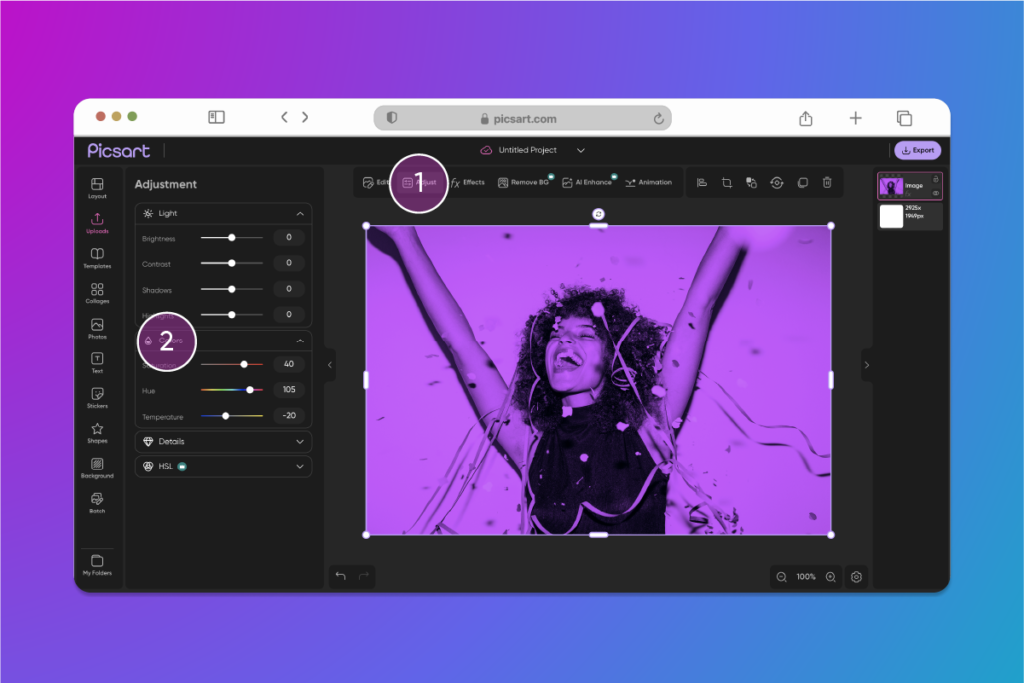 How to create purple pictures with Picsart - Picsart Blog