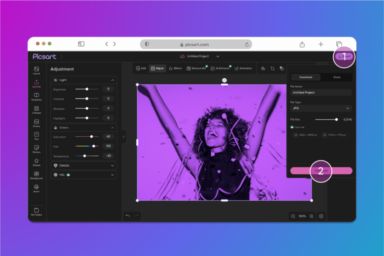 How to create purple pictures with Picsart - Picsart Blog