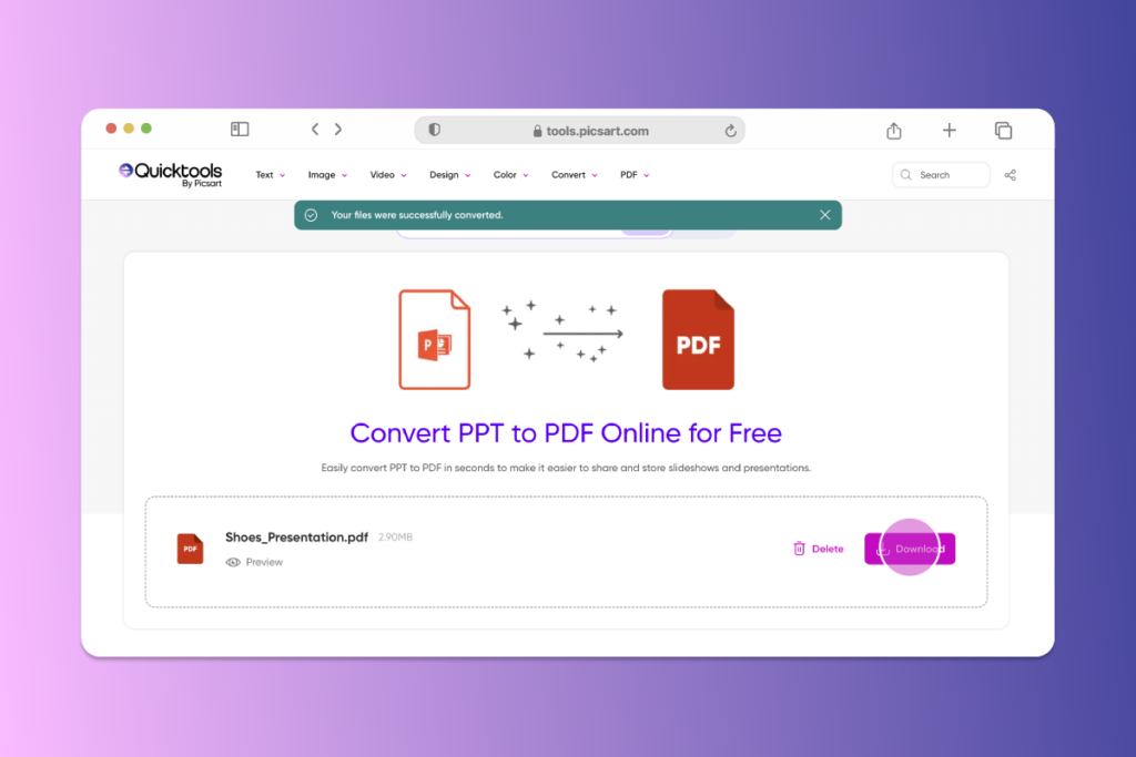How to convert PPT to PDF - Picsart Blog