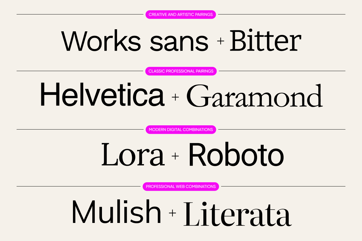 50 font pairings for effective designs